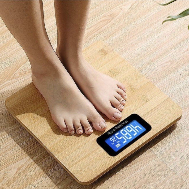 Weight Scale Rechargeable Wooden Household Shock-resistant Body Scale ...