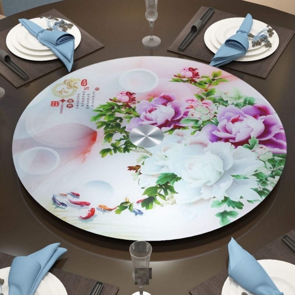Tempered glass turntable base Hotel large round dining table turntable ...