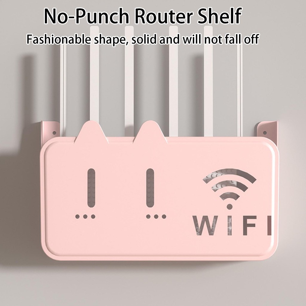 Wifi Router Storage Rack Wall Mount Acrylic Back Adhesive Router Holder ...