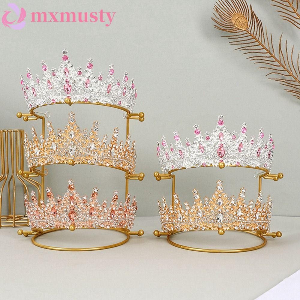 MXMUSTY Crown Stand Holder, Three-tier Iron Crown Display Stand, Unique ...