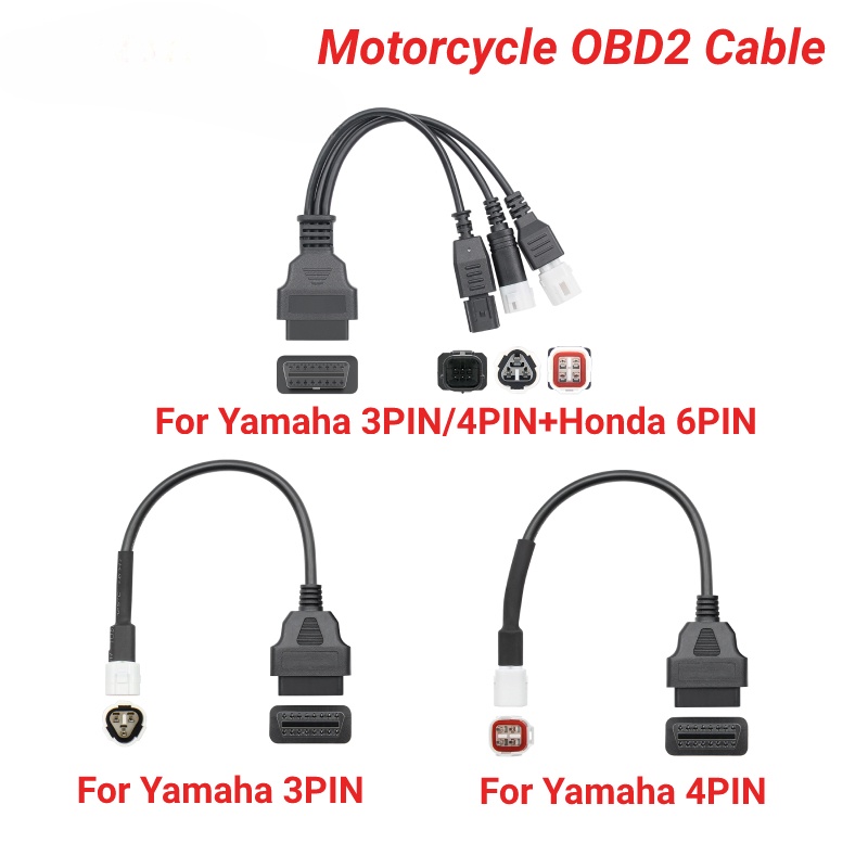 LT For Yamaha Motorbike 3PIN 4PIN To 16PIN OBD 2 Extension Cable OBD 2 ...