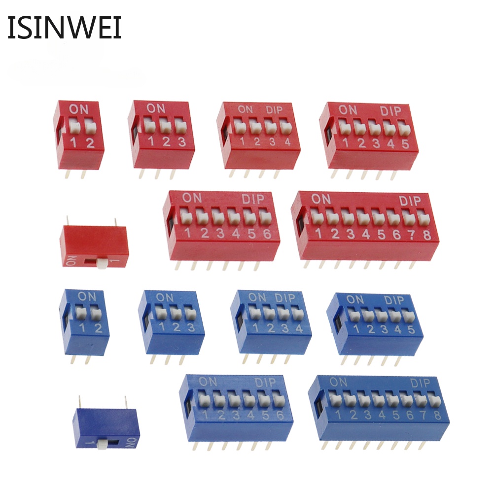 10PCS Toggle Switch Spacing 2.54MM DIP Dial Code Switch 1 2 3 4 5 6 7 8 ...