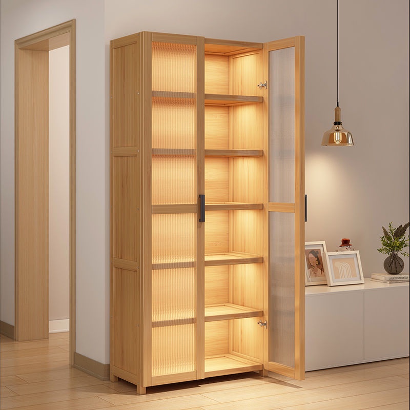 Rak buku Bookshelf Bamboo book cabinet rack storage 3 4 5 tier with ...