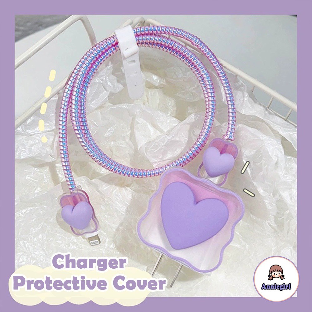Dreamy Girly Purple 3D Love Charger Case Decorated USB Adapter ...