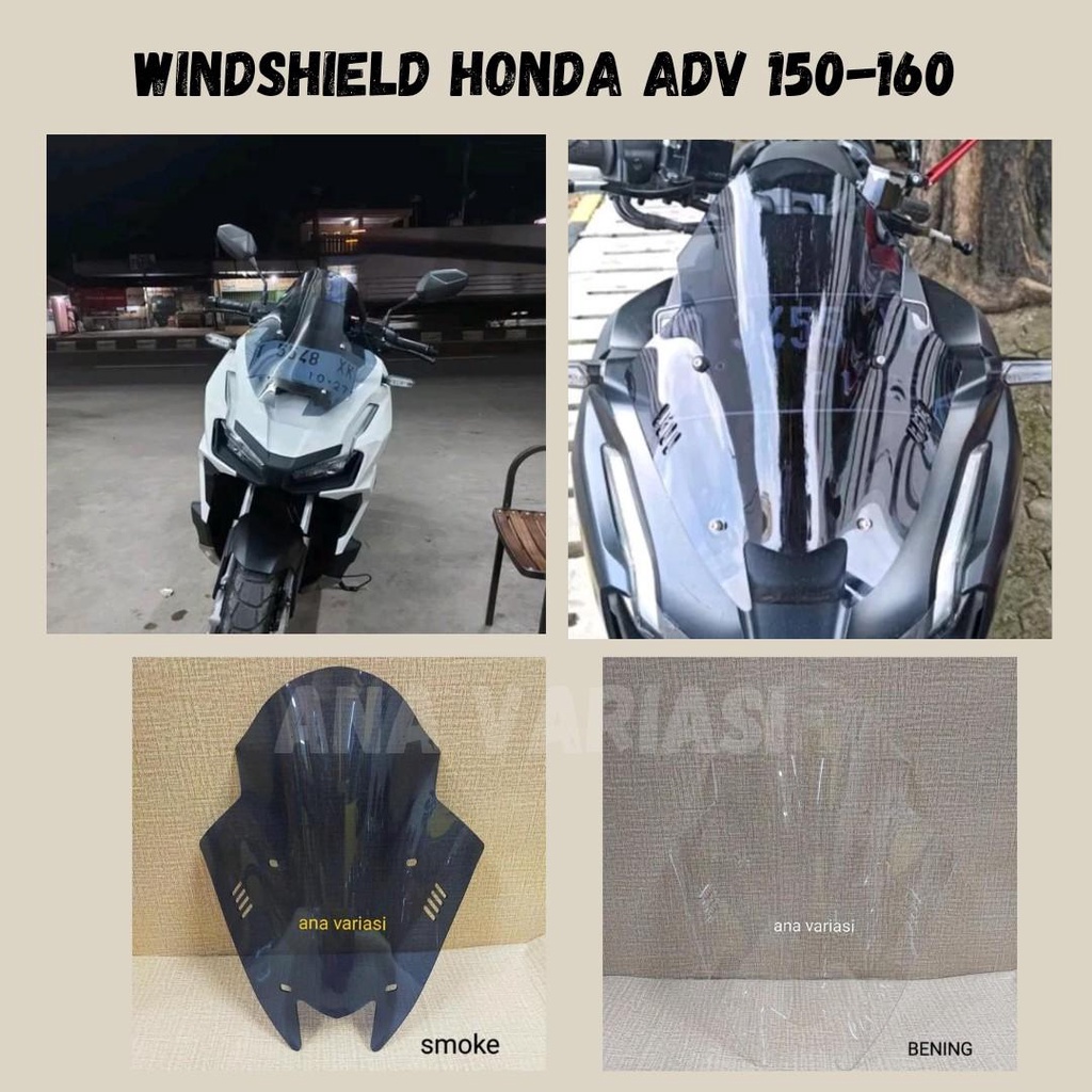 Honda adv 150 160 visor 3 milli thick Honda adv windshield TDR V2 model ...