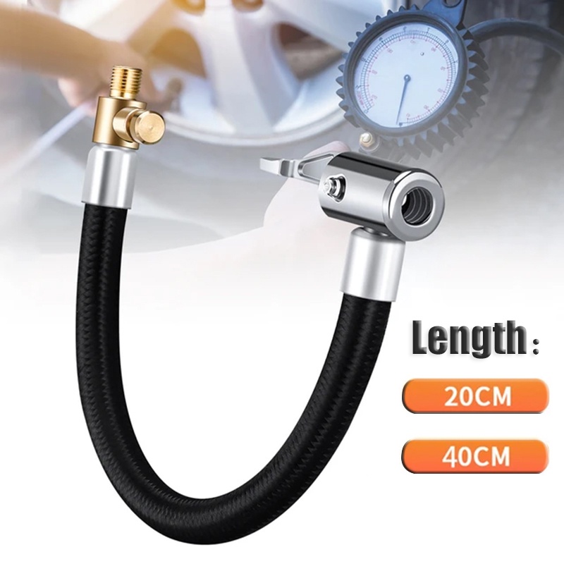 Car Tire Inflator Hose Inflatable Air Pump Extension Tube Adapter Twist Tyre Connection Locking ...