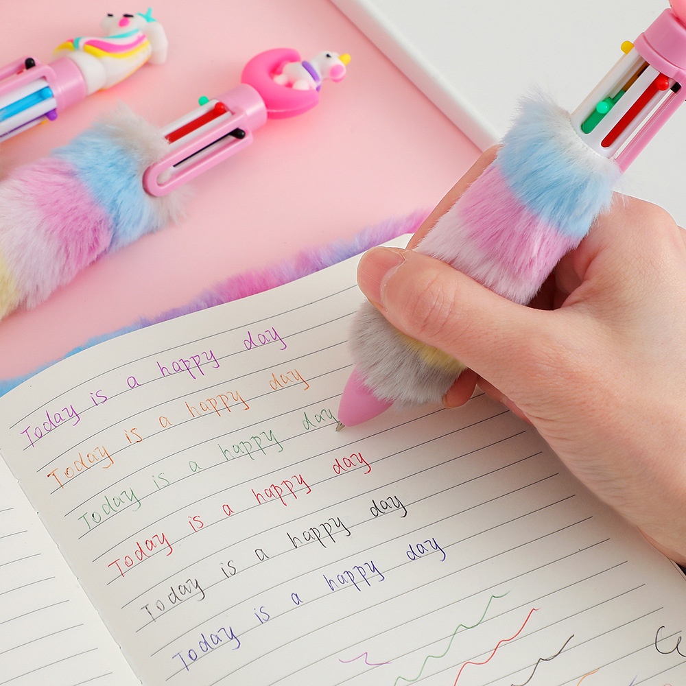 Unicorn Ballpoint Pen Colored Pens Multiple Color Pen in One Classroom ...