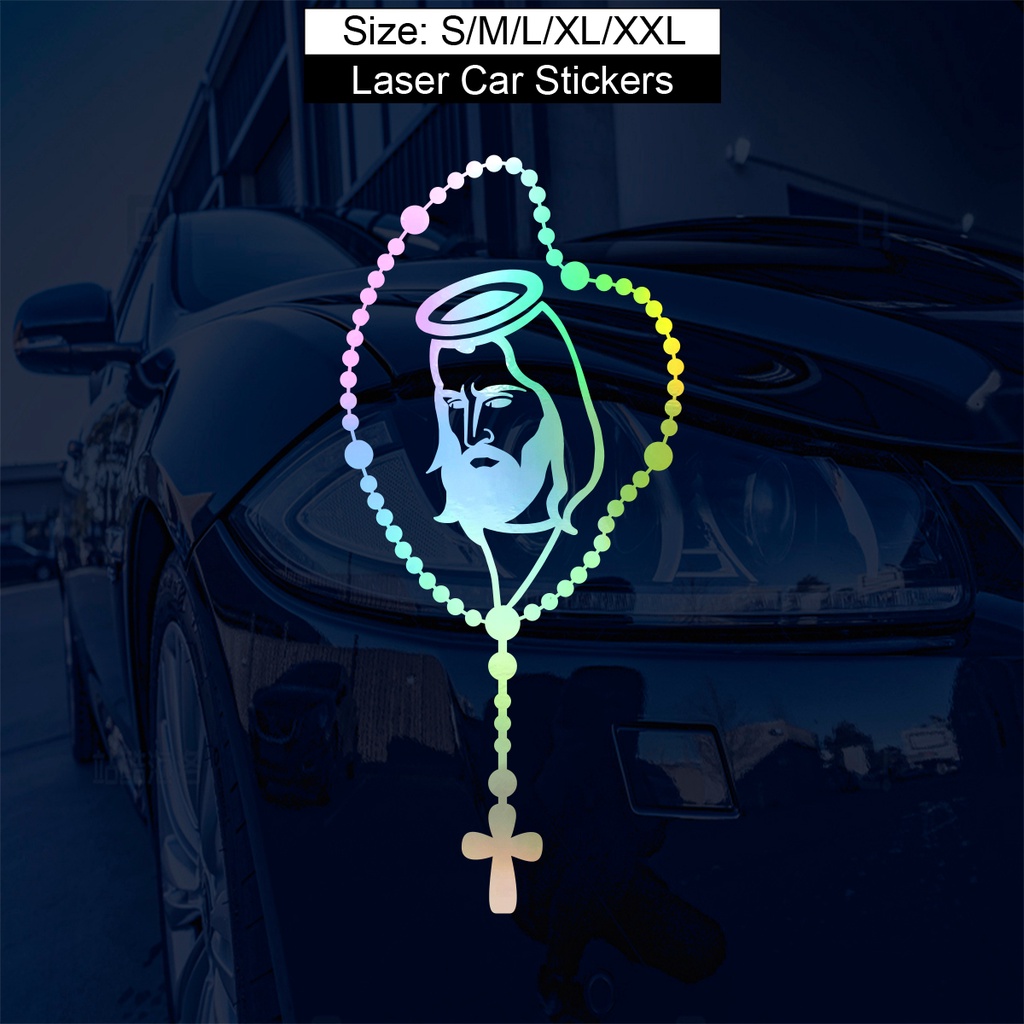 Jesus Cross Reflective Car Sticker for Bumpers, Windows, Hoods of Cars ...