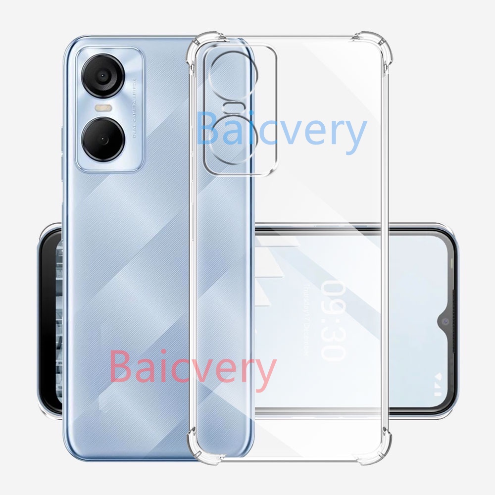 Tecno POP 6 Pro BE8 Casing Transparent Silicone Soft Case Four Corners ...