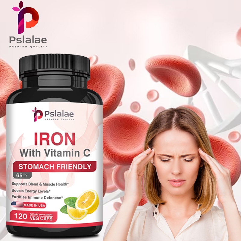 Iron 65 mg - with Vitamin C - Highly Absorbable - For Iron Deficiency ...