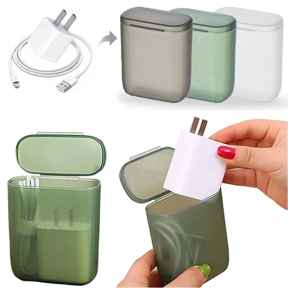 Desktop Data Cable Storage Box Dustproof With Cover Mobile Phone ...