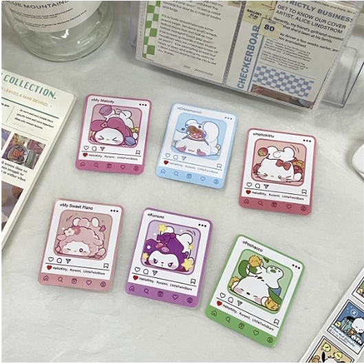 【in stock】Sanrio Style Stickers 20 pcs/set Cartoon Cute Graffiti Kuromi ...