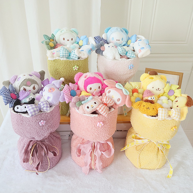 JFMM Kuromi plush bouquet Melody flower doll plush toy SANRIO bouquet ...