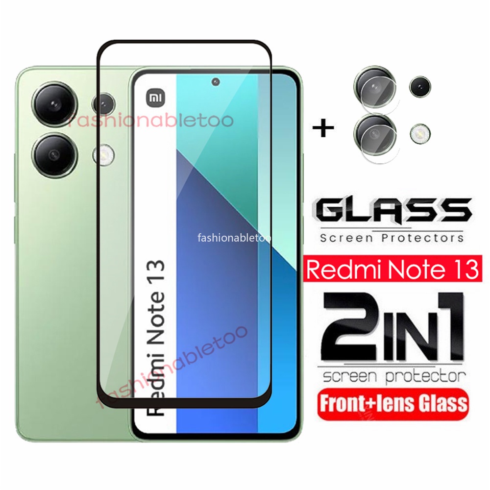 2 in 1 Screen Protector Tempered Glass Film For Redmi Note 13 pro plus ...