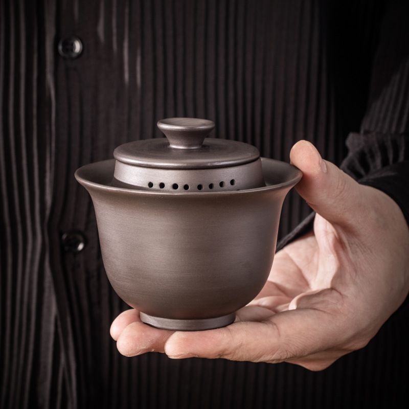 Zisha Teapot Sancai Gaiwan Hand Grab Teapot Household Kung Fu Tea Set ...