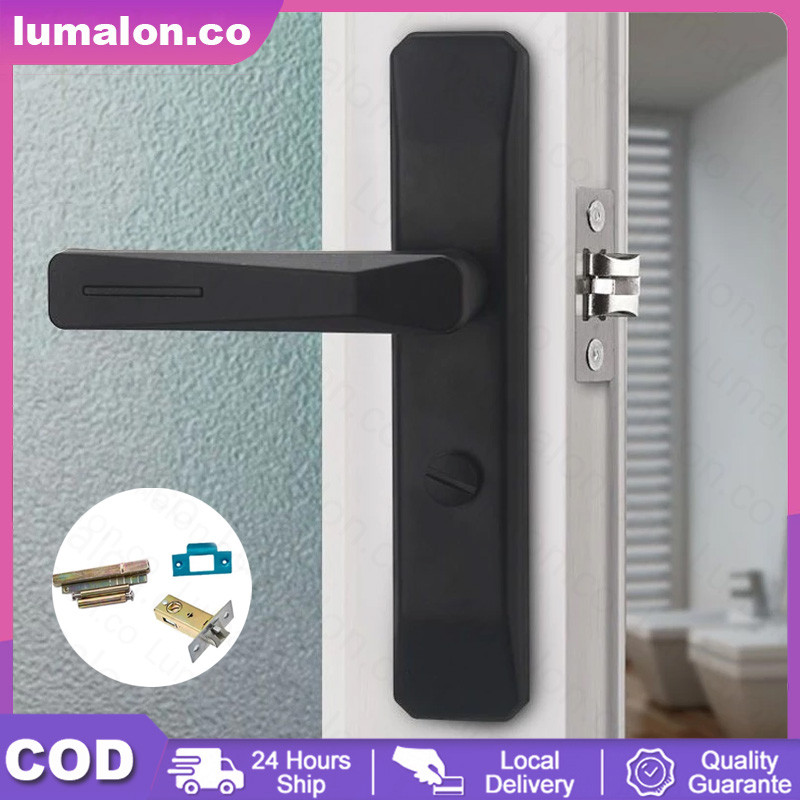 Lumalon Aluminum Silent Door Lock Small Fullset Handle Minimalist Home ...