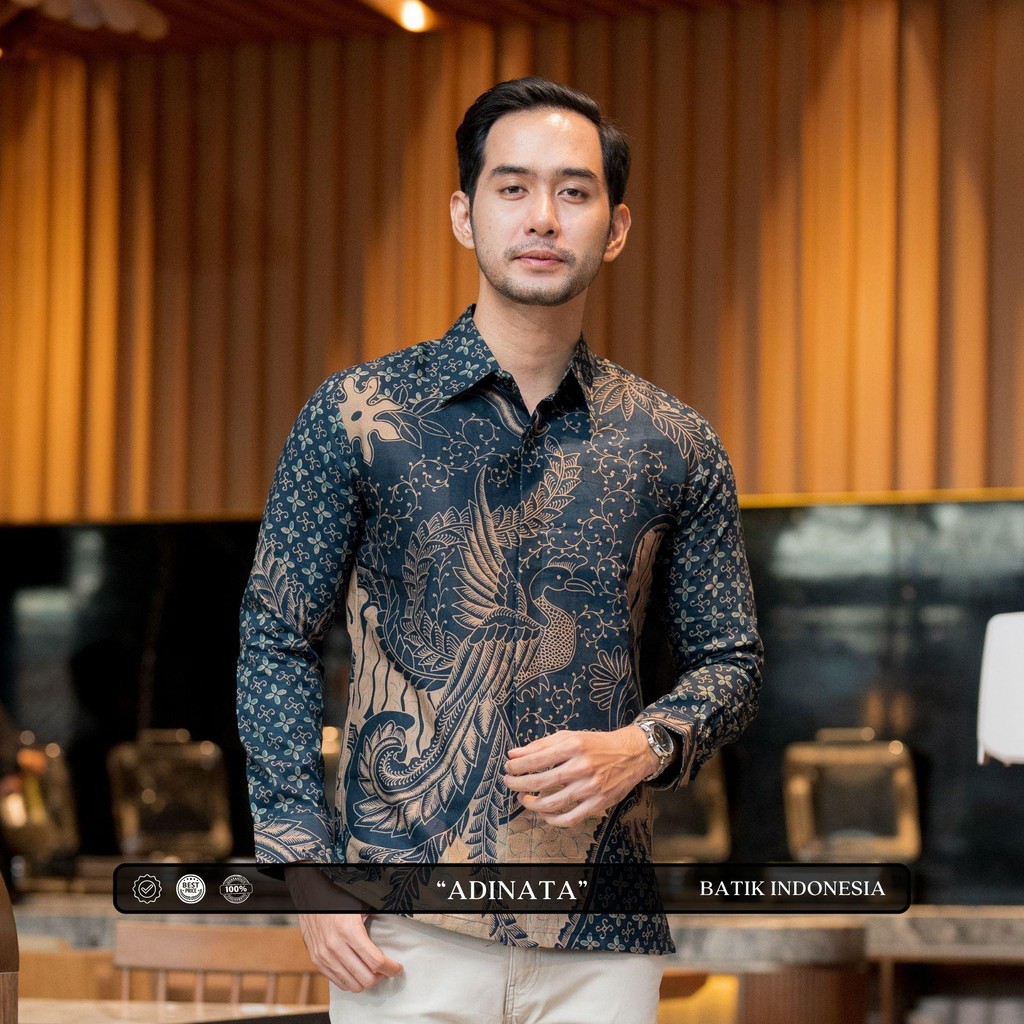 KEMEJA Indonesian Batik ADINATA Motif Premium Long Sleeve Men's Batik ...