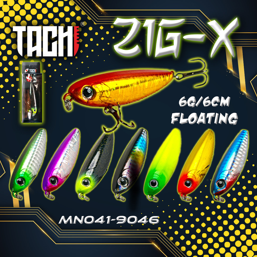 TACHI Zig-X Floating Pencil Minnow 6cm/6g Gewang Killer Fishing Lure ...