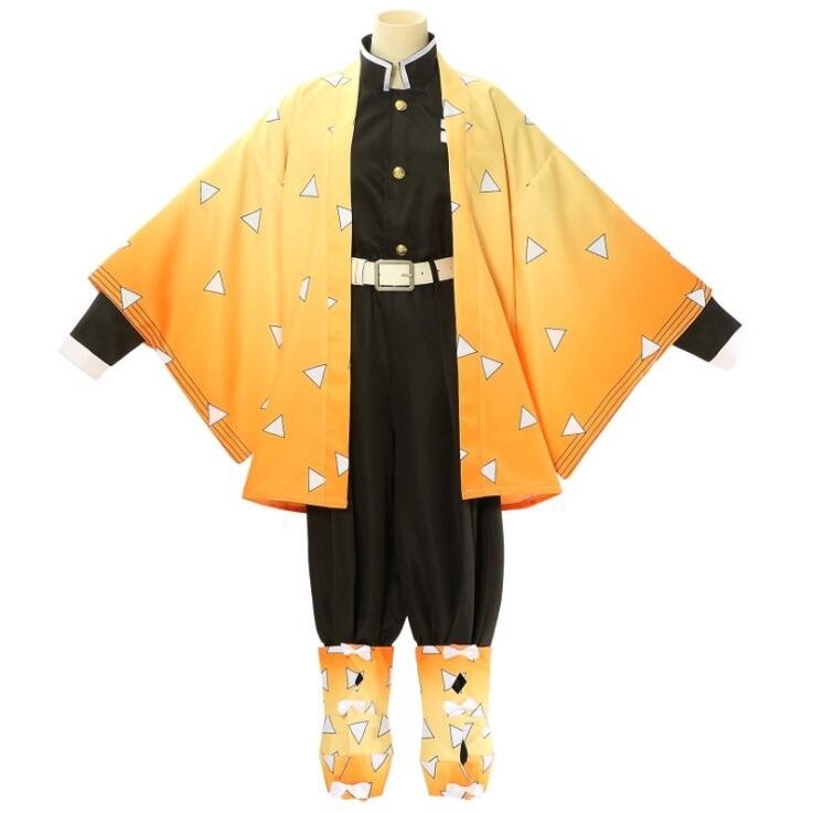 NB! Adult and Kids Anime Demon Slayer Cosplay Costume Agatsuma Zenitsu ...