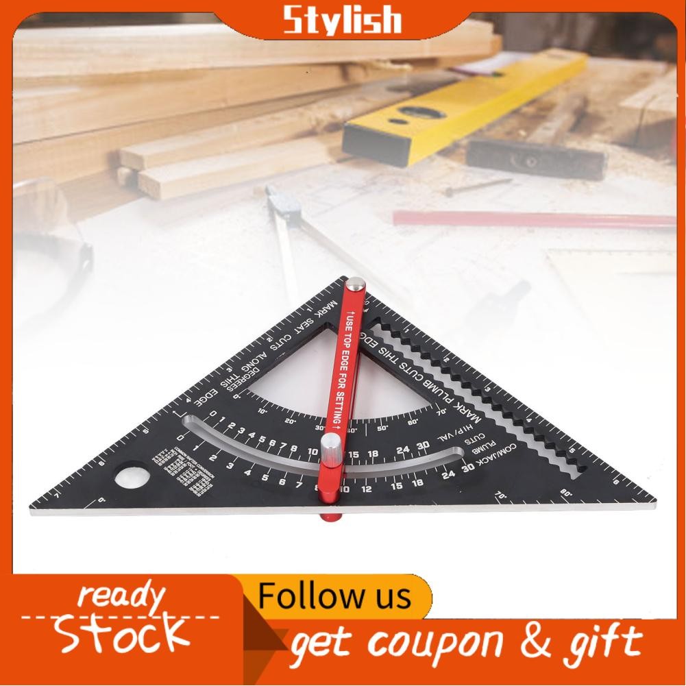 Stylish365 Carpenter Square Triangle Ruler 7in Aluminum Alloy Erosion ...