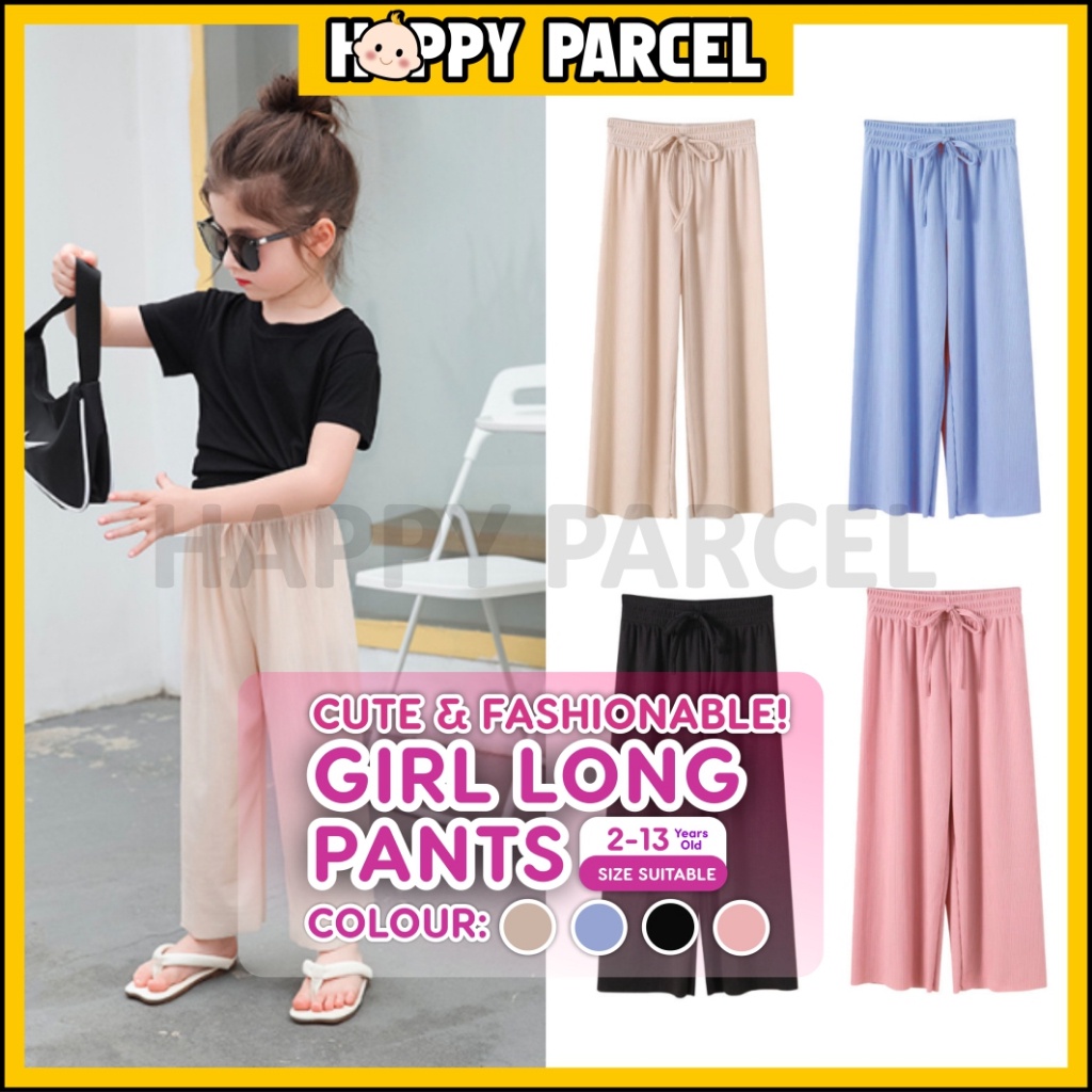 Kids Girl Long Pants Mono Color Seluar Panjang Budak Perempuan ...