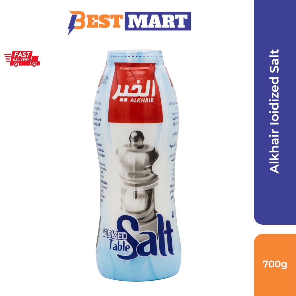 Al Khair Iodized Table Food Salt 700 g garam Putih arabic salt | Shopee ...