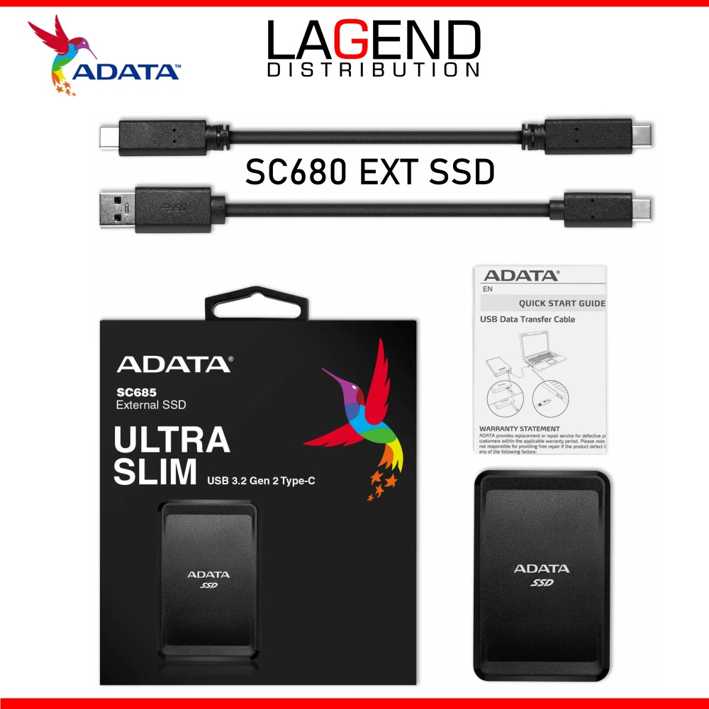 ADATA SC680 SSD EXTERNAL SSD SC680 TYPE-C USB3.2 LIGHTWEIGHT 240GB ...