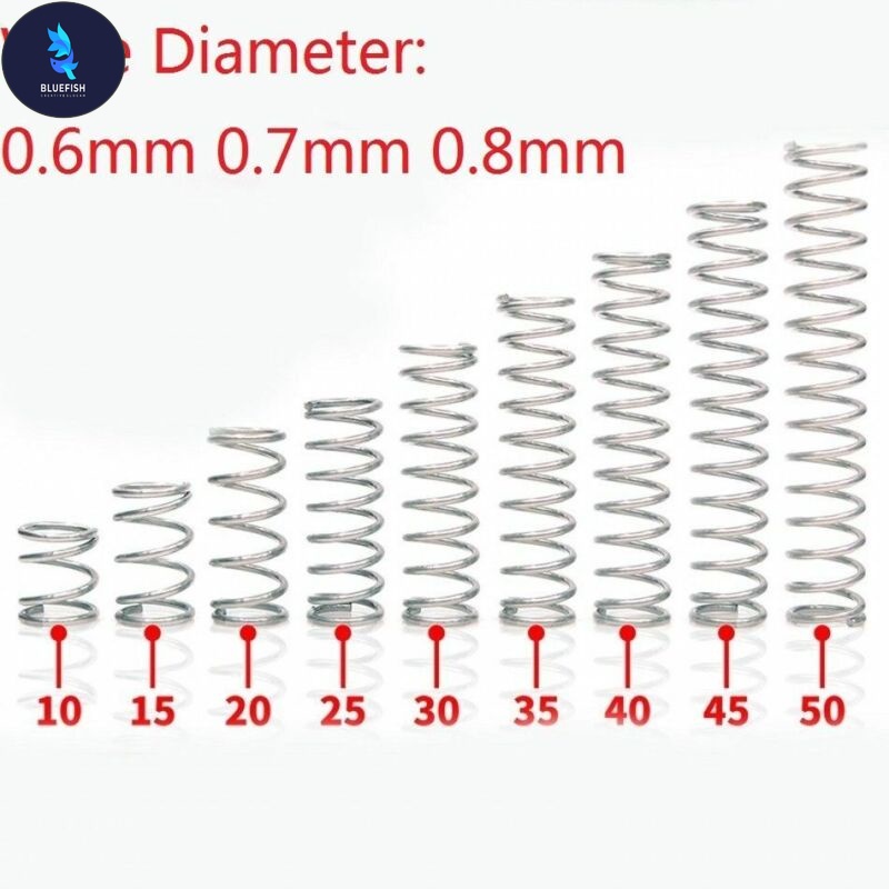BF 0.6mm 10pcs 304 Stainless Steel Spring Compression Pressure Springs ...