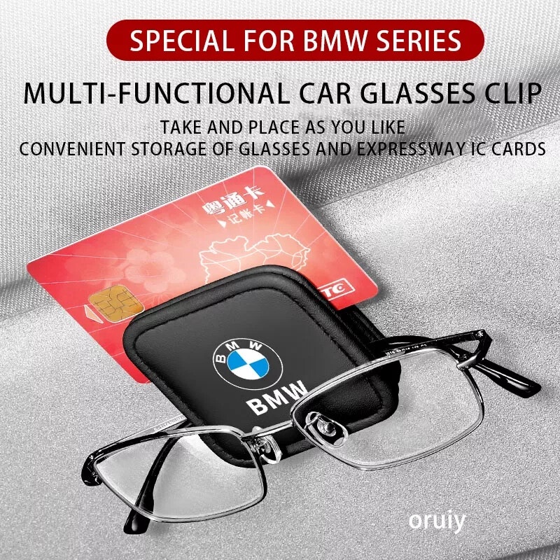 【BMW】Car glasses clip leather IC card storage clip E36 E46 E39 E90 E60 ...