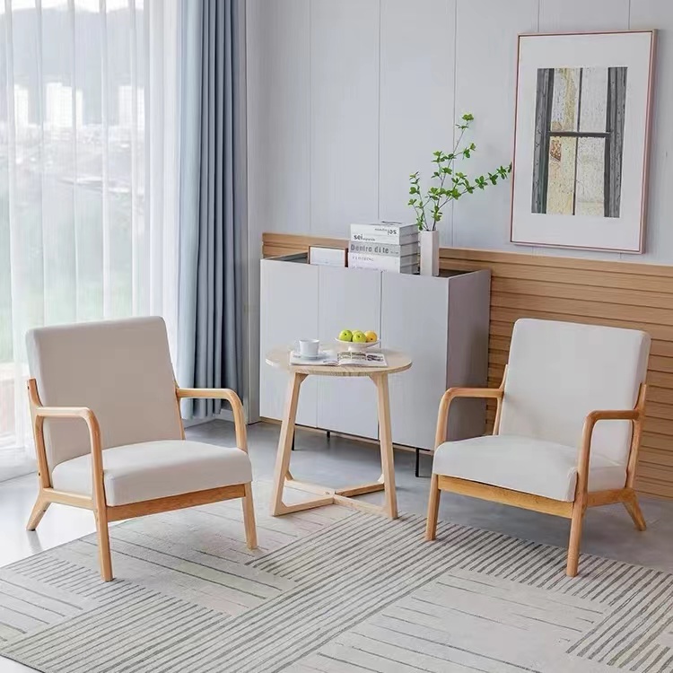 New Solid Wood Armchair 1/2/3 Seater Sofa Chair Leisure Chair Single ...