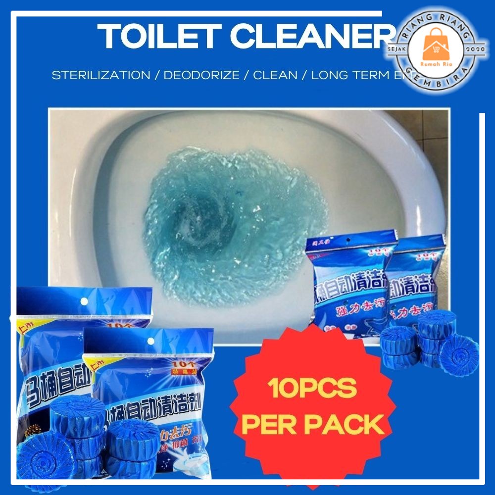10pcs Pack Magic Auto Toilet Cleaner Blue Bubble Flush Tablet Toilet ...