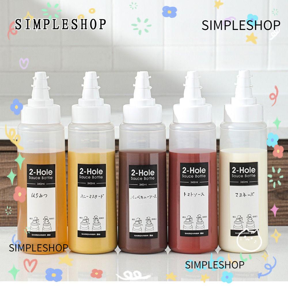 SIMPLESHOP Sauce Squeeze Bottle, with Scale 340ml Condiment Squeeze Bottles, Quality with On Cap ...