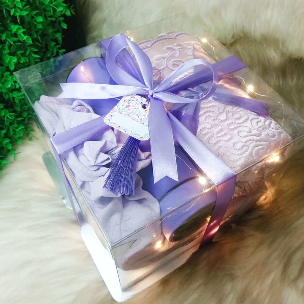 [SET ASMIZA Gift For Her] Telekung Sejadah Led flask Custom Name (24h ...