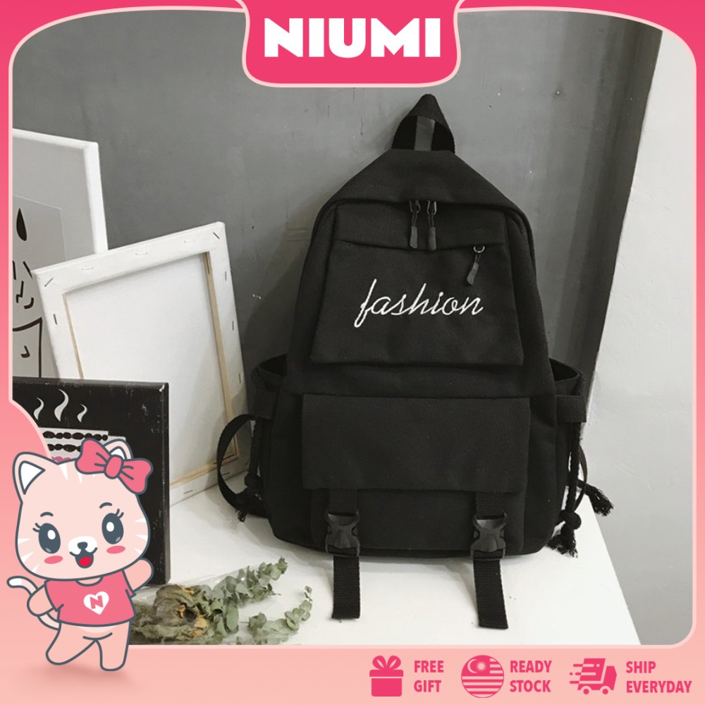 Ready Stock NIUMI NBP1132 Korean Unisex Backpack Men & Women Travel Bag ...