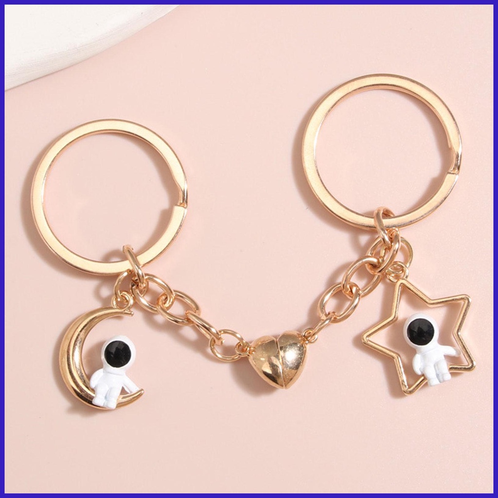 Spaceman Keychain Magnetic Key Chains Couples Gifts Cute Valentine's ...