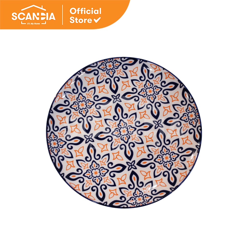 SCANDIA Ceramic Cake Plate Bhm Flat Plate Motif 10,5 Inch (27Cm ...