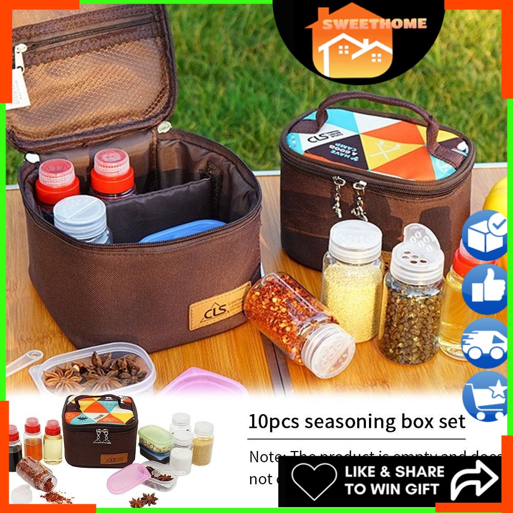 10pcs / 6pcs Outdoor Camping Spice-Jars Organizer Container Set ...