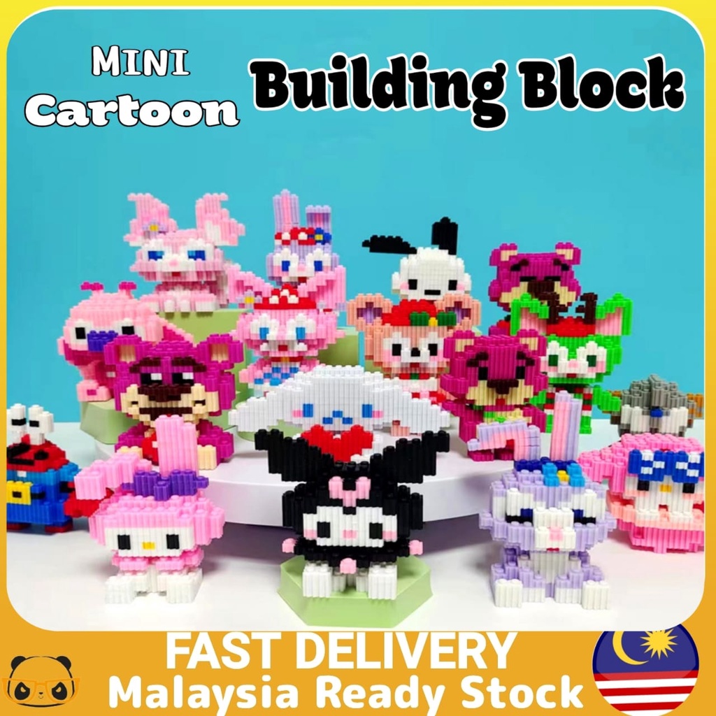 Mainan 3D Mini Blok 3D Mini Building Block Cute Character Model Nano ...