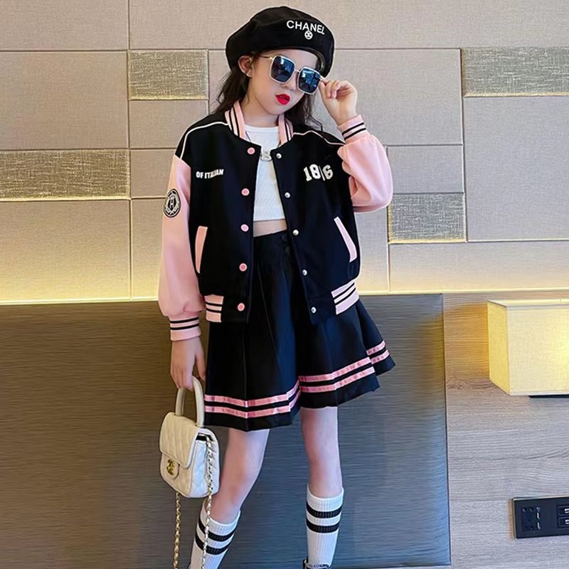 [baju raya] Lemon Tree 3-15Y Girls' Baseball Uniform Suit Spring Autumn ...