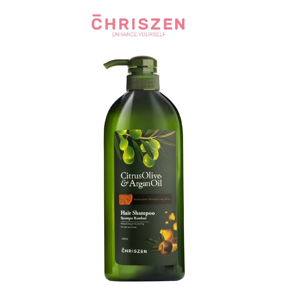 Chriszen Citrus Olive & Argan Oil Hair Shampoo (550ml) | Shopee Malaysia