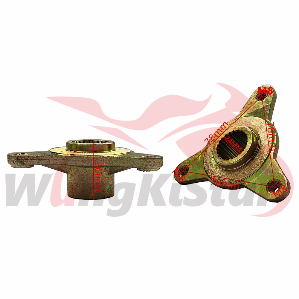 Motorcross 23T 78mm*3 Stud Rear Wheel Axle Hub Wheels Rim Hub Motorbike ...