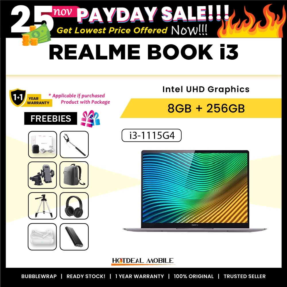 REALME Book i3-1115G4 [8GB RAM 256GB SSD] - Original REALME Malaysia ...