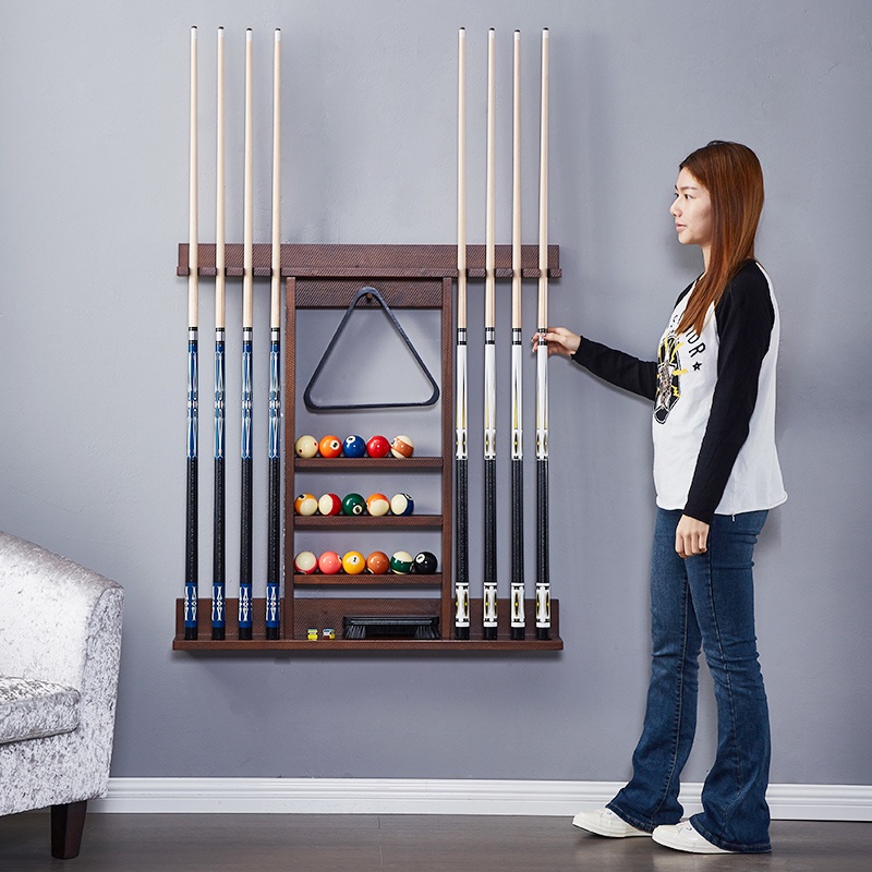 Solid Wood Billiard Cue Storage Rack 8-Hole 9-Hole Fan-Shaped Cue Rack ...