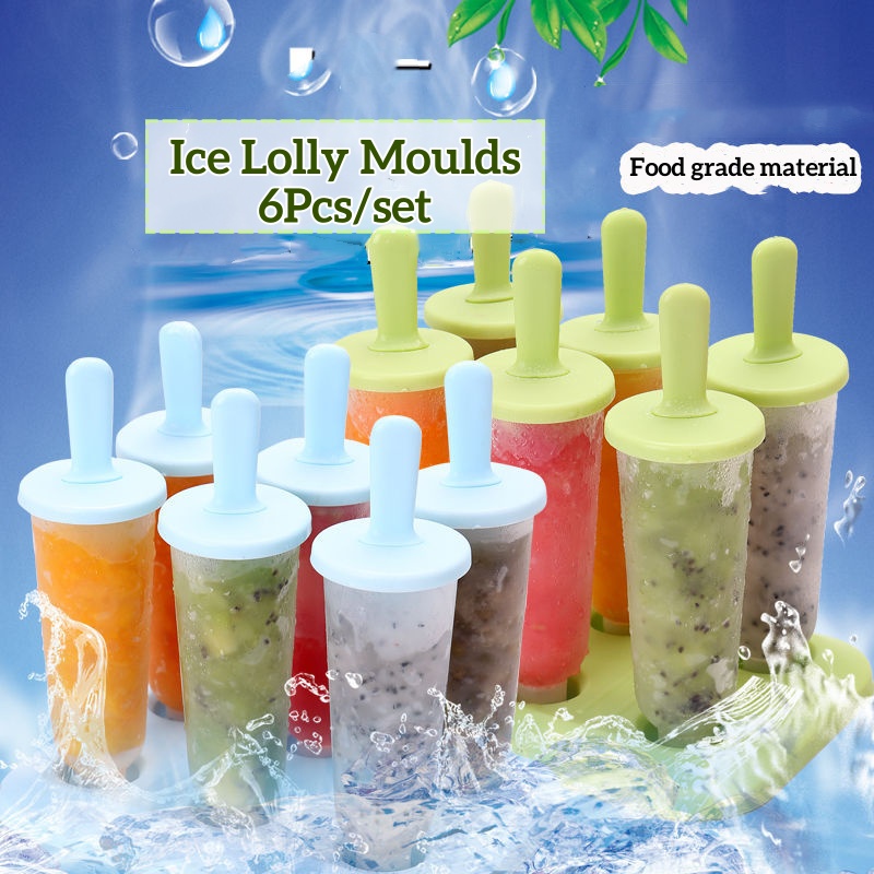 Msia READY!!Ice Lolly Moulds 6 Pack Molds Set Ice Lolly Makers Ice ...