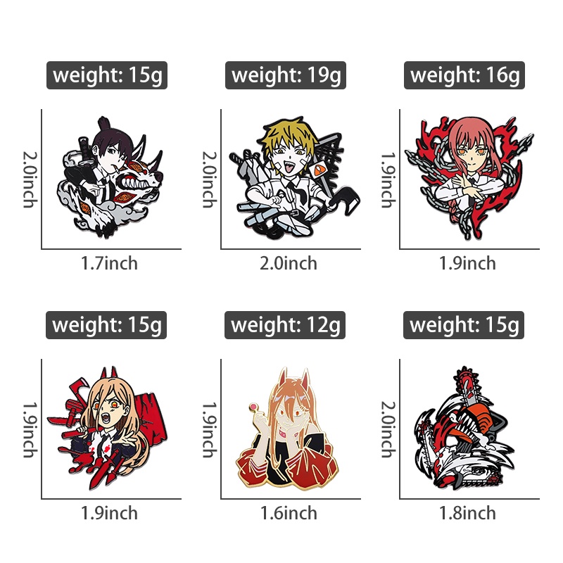New Chainsaw Man Enamel Brooch Chainsaw Man Metal Backpack Badge Denji ...