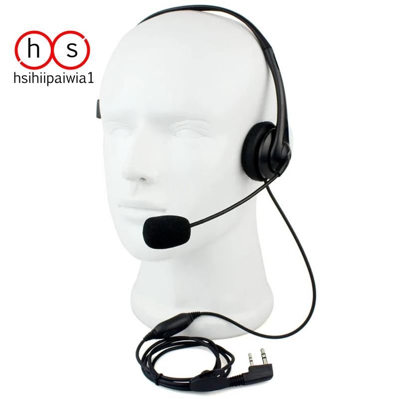 2Pin K Plug Walkie Talkie Headset Sponge Earpad Unilateral Headset Mic ...