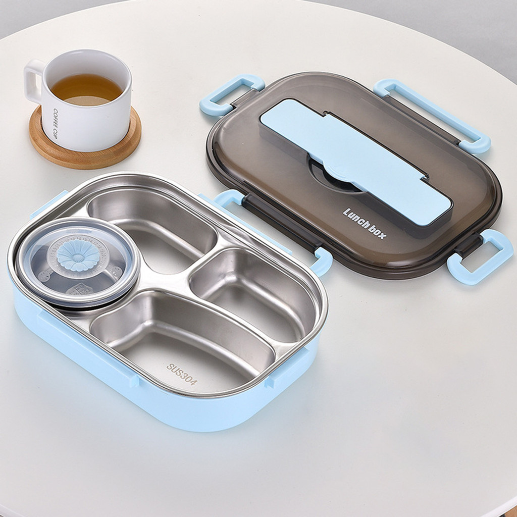 Stainless Steel Lunch Box With Soup Bowl Leak Proof Bento Box ...