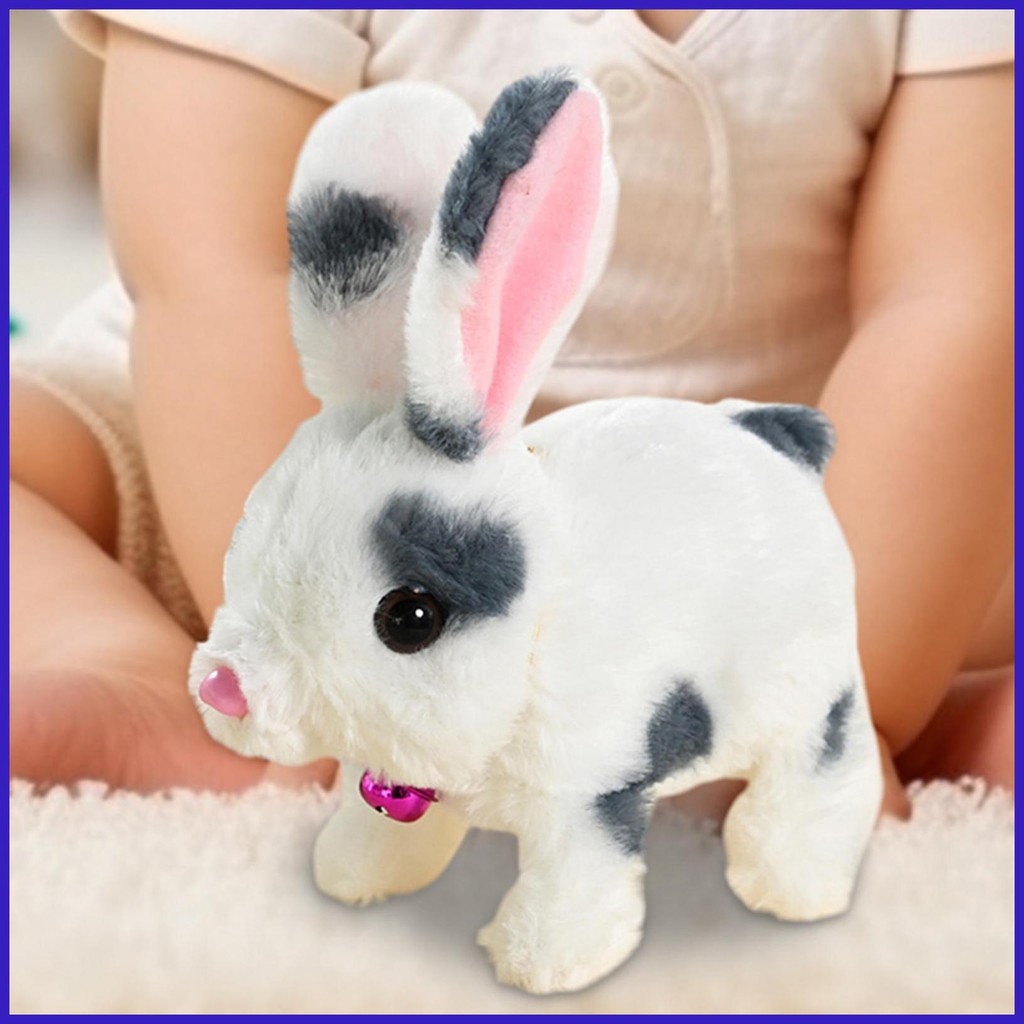 Stuffed Bunny Rabbit 6-Inch Dotted Electronic Interactive Rabbit With ...