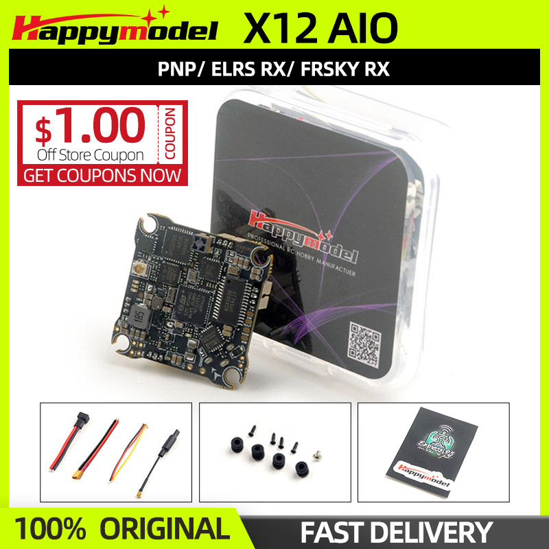 HappyModel X12 AIO 5IN1 Flight Controller 1-2S Built-in Receiver ELRS/FRSKY/FLYSKY OPENVTX RC ...
