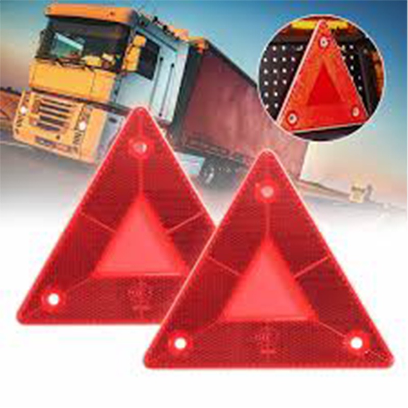 2PCS/set Triangle Warning Reflector Truck Plate Rear Light Stop Night ...